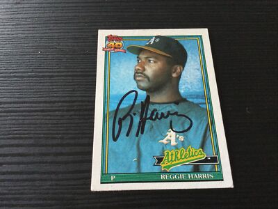 1991 Topps #177 Reggie Harris AUTOGRAPHED Athletics Signed | eBay