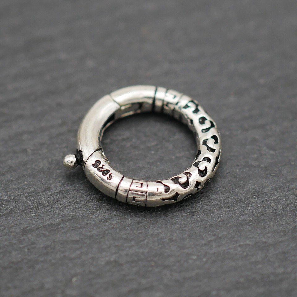 Hot Large Link Lock Jump Ring Sterling Silver Charm Pendant Locking ...