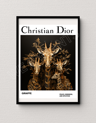 Christian DIOR Giraffe 11 x 17 Print- Safari Animal Collection, Luxury ...