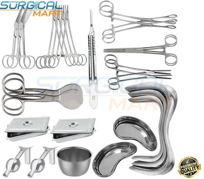 24 Pcs Delivery Set Gynecology Dissecting Basic Surgery Set Surgical ...