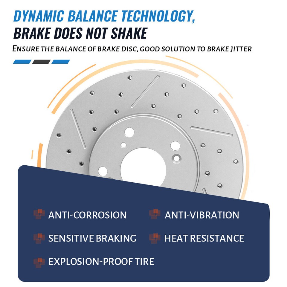 For 2008 -2015 Scion xB Front Rear Drilled Disc Rotors Ceramic Brake ...