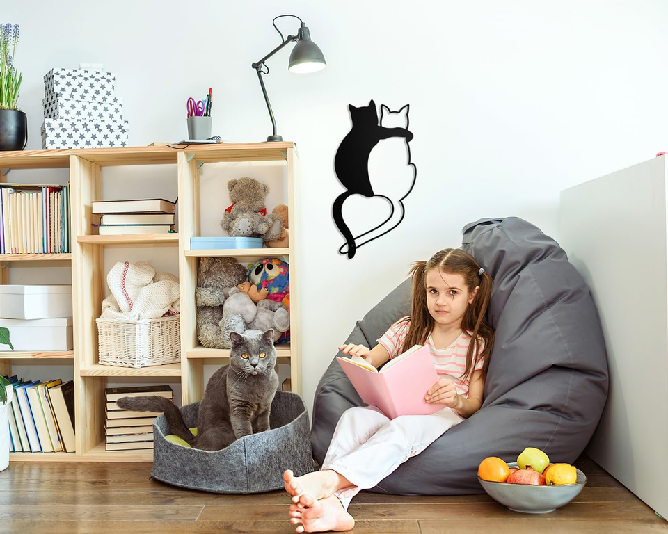 Cat Metal Wall Decor Iron Cat Wall Art Cute Cats Wall Decor Signs for ...