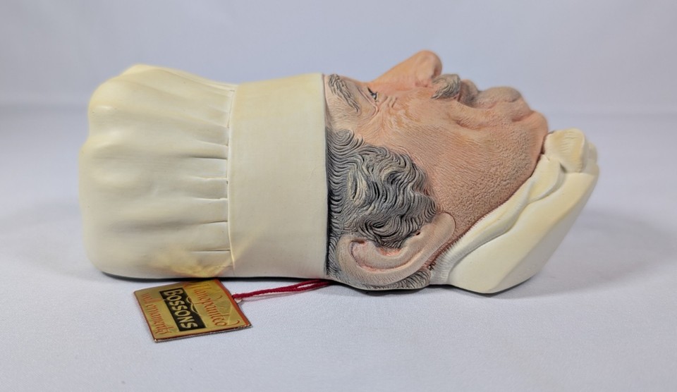 Chef Plaque England 1960s Bossons 3D Chalkware Character Head Baker Hat ...