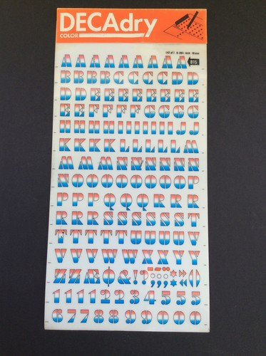 Decadry Super Transfers No815, Red, White & Blue 42pt, 10mm, 0.394inch ...