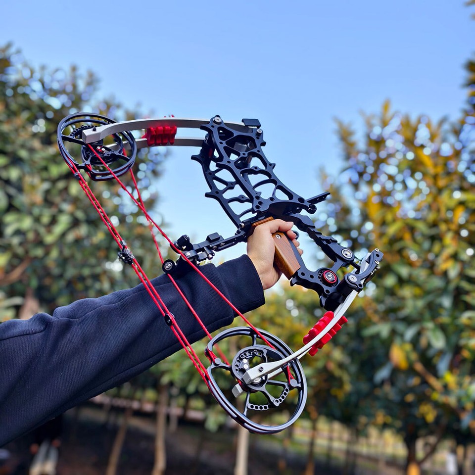 22" Compound Bow 30-75lb Steel Ball Short Axis Let Off 80% Archery ...