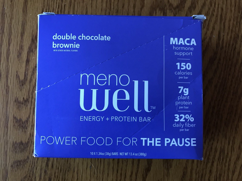 box of 10 menowell menopause support energy+protein bar chocolate ...