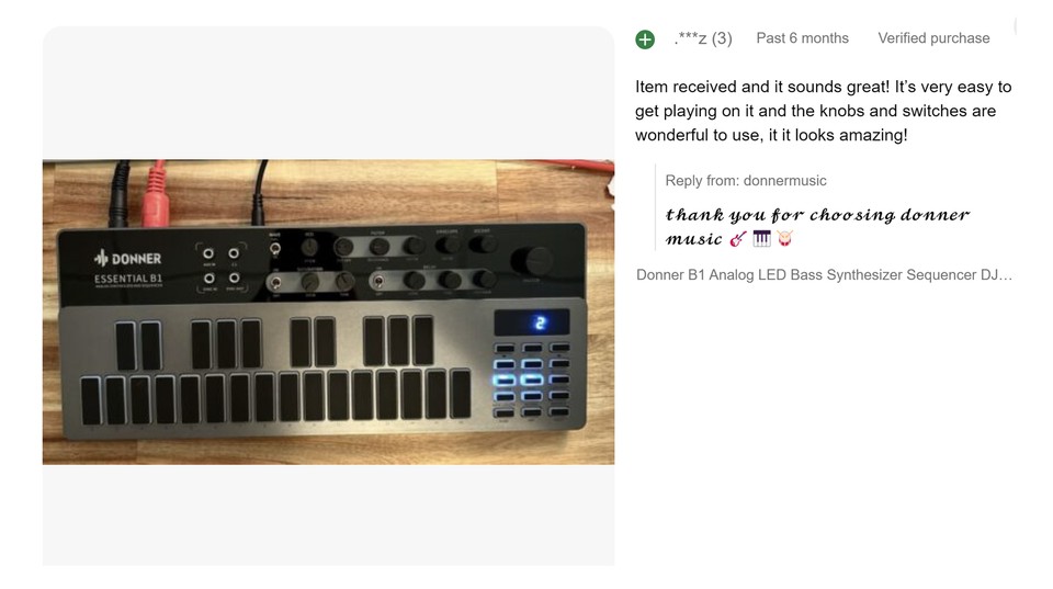 Donner B1 Analog Bass Synthesizer and Sequencer with Intuitive User ...