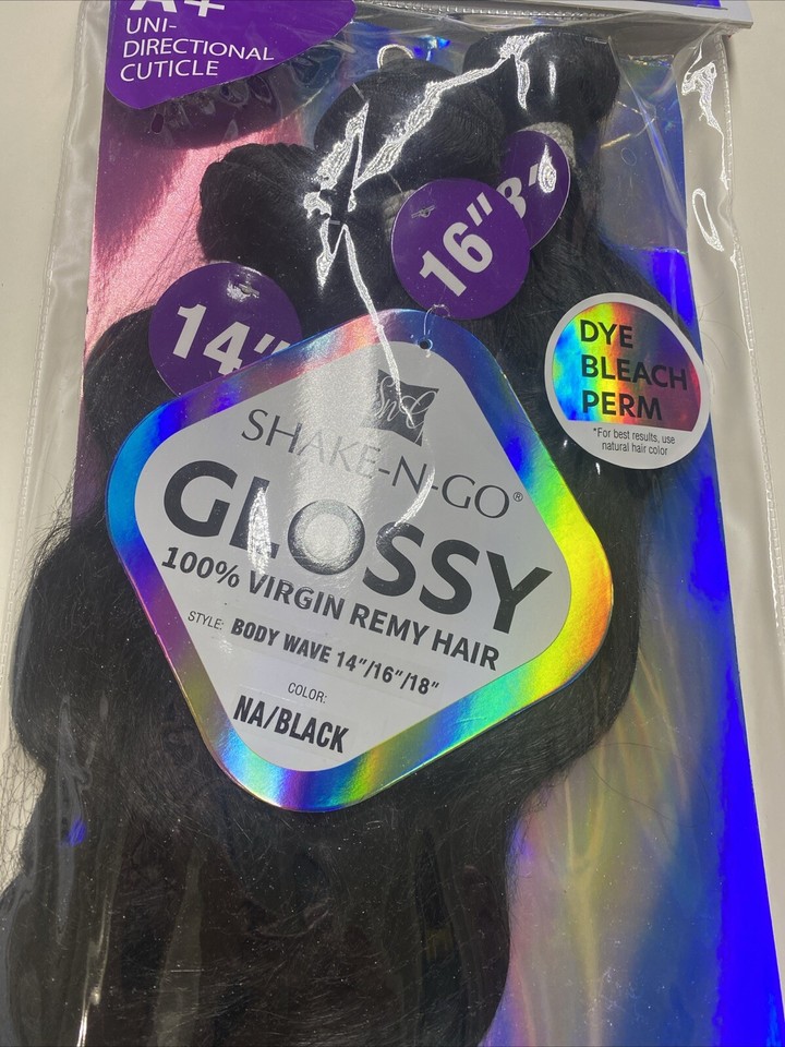 SHAKE N GO GLOSSY 100% HUMAN VIRGIN REMY HAIR BODY WAVE_14"_16"_18”_#NA ...