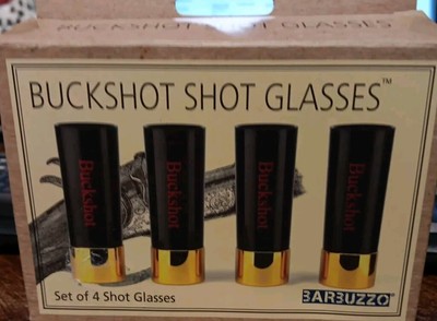 Buckshot Shotgun Shell Shot Glasses Barbuzzo 2015 Black & Gold Plastic ...