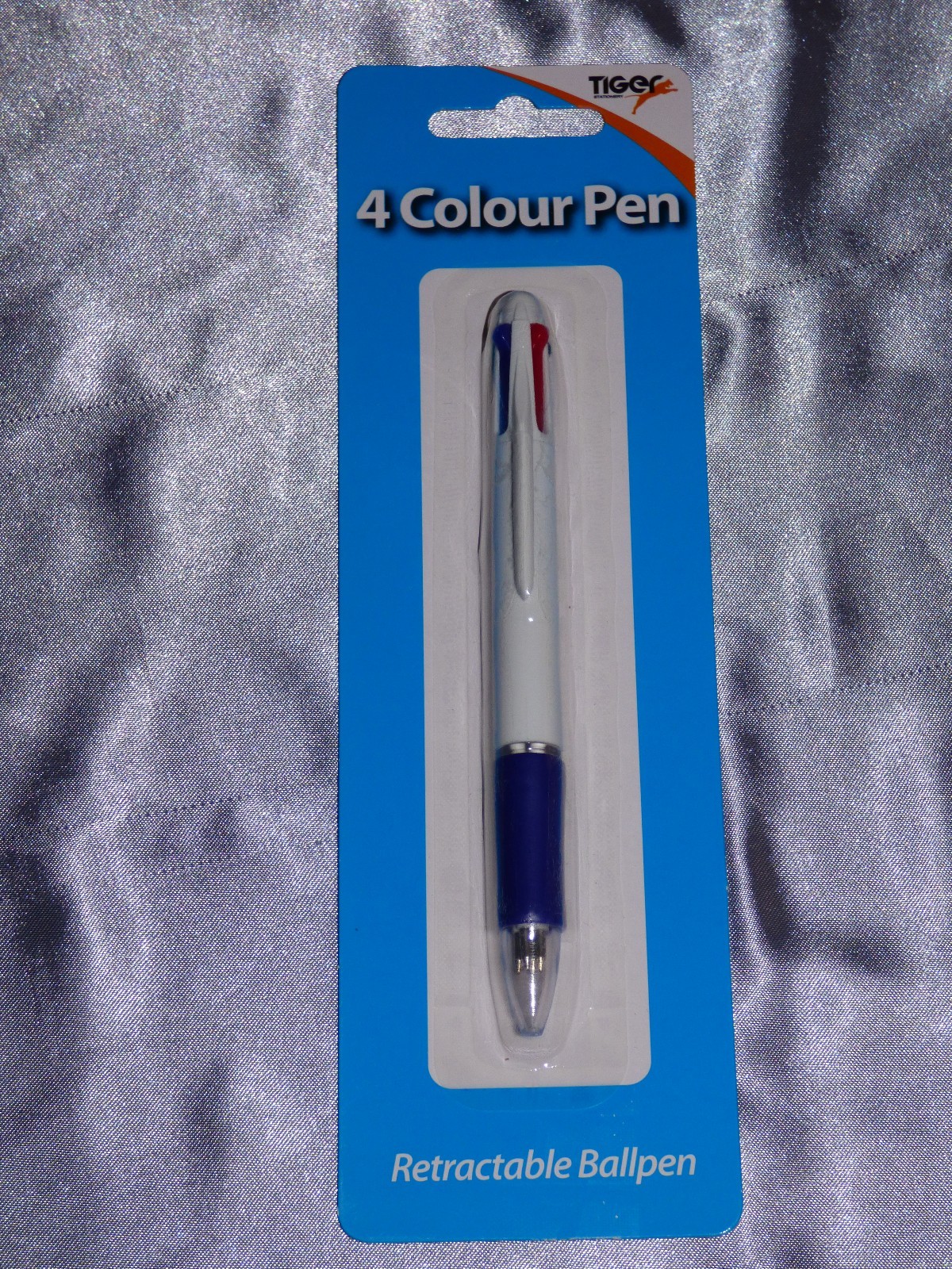 4 IN 1 MULTI BALLPOINT PEN RETRACTABLE FOUR COLOURS BLACK BLUE RED ...