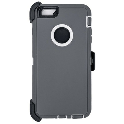 Heavy Duty Shockproof Rugged Case w/Clip for iPhone 6/6s/7/8 GRAY/WHITE ...