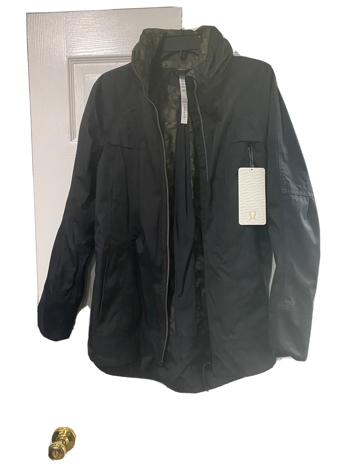 NWT Lululemon Fo Drizzle Jacket Zip Rain Supreme Hooded Black Layer Blk ...