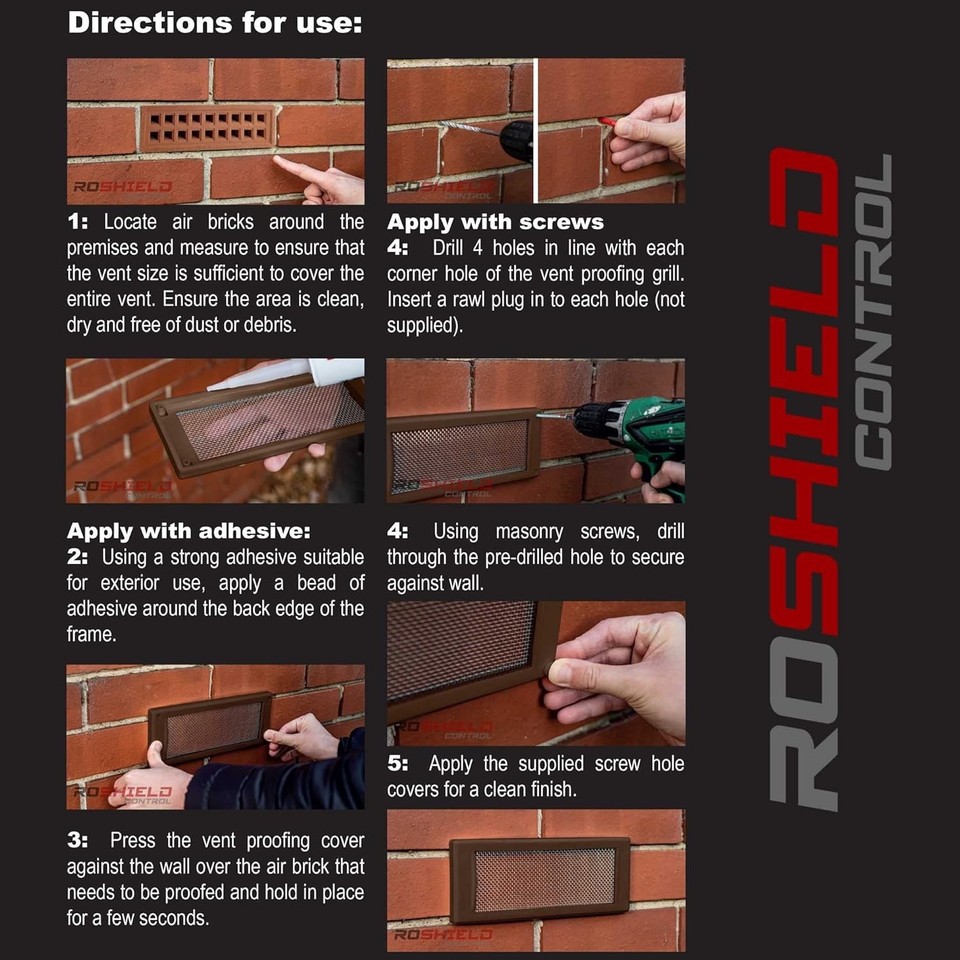4 x Pest Proofing Air Brick Mesh Vent Cover Mouse Insect Rodent Control ...