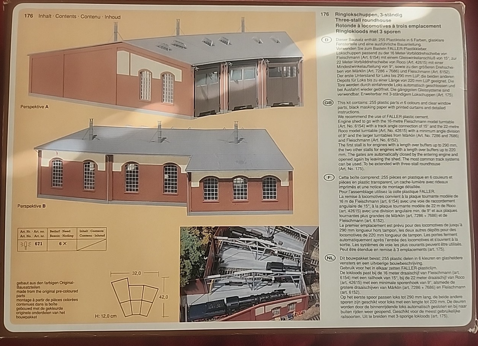 Faller HO 176 Train Roundhouse Kit – Open Box, Unused – See Pictures ...