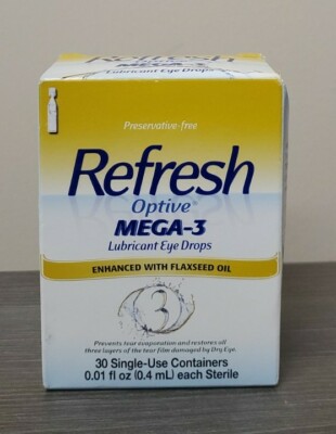 Refresh Optive Mega-3 Lubricant Eye Drops 30ct 0.01 fl oz EXP 1/26 | eBay