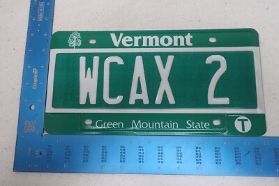 Vermont VT License Plate Tag Vanity Television TV Station Call Sign ...