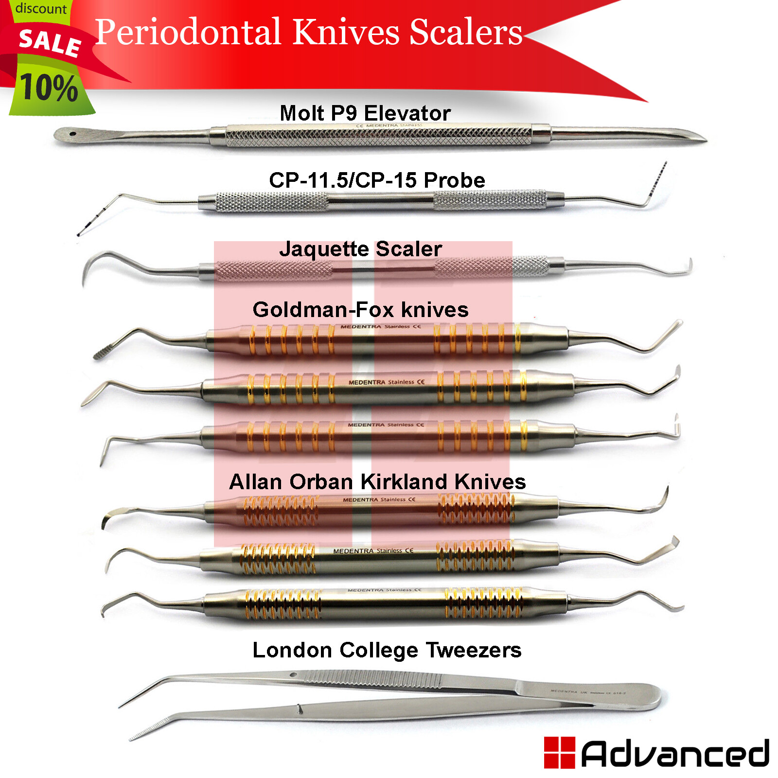 Periodontal Implant Surgery Kit Dental Tissue Gum Lift Tunneling ...