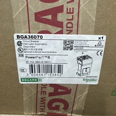 Square D BGA36070 Breaker 70A 3P 600V New In Box | eBay