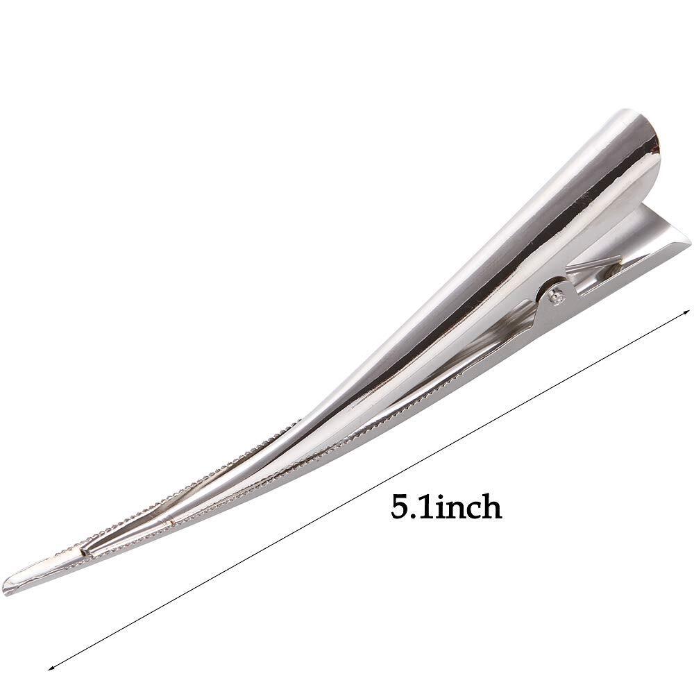10 Pack Duckbill Hair Clips with Teeth, Metal Alligator Curl Silver | eBay