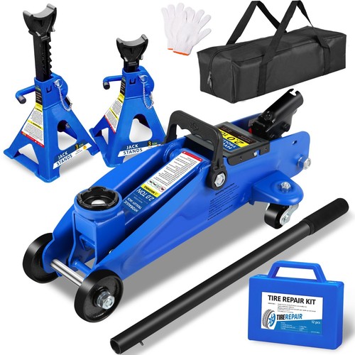 2 Ton Low Profile Hydraulic Trolley Service/Floor Jack Combo with Jack ...