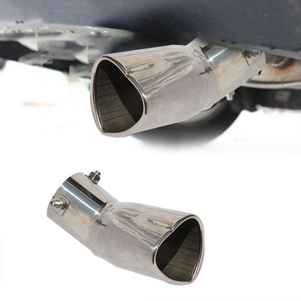 Silver Heart Shaped Stainless Steel Car Exhaust Pipe Muffler Tip Cover ...