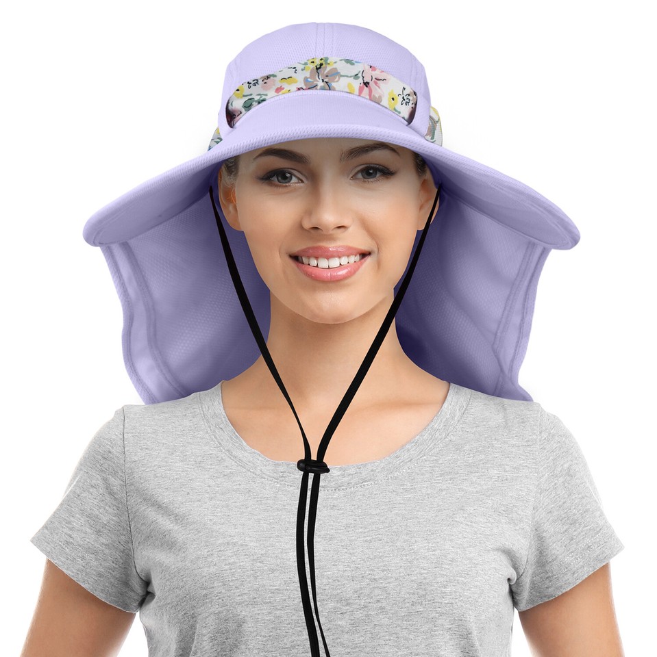 Solaris Women??s Sun Hat Neck Flap Wide Brim UV Protection UPF 50 ...