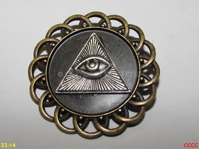 Steampunk pin badge brooch all seeing eye of Providence illuminati ...