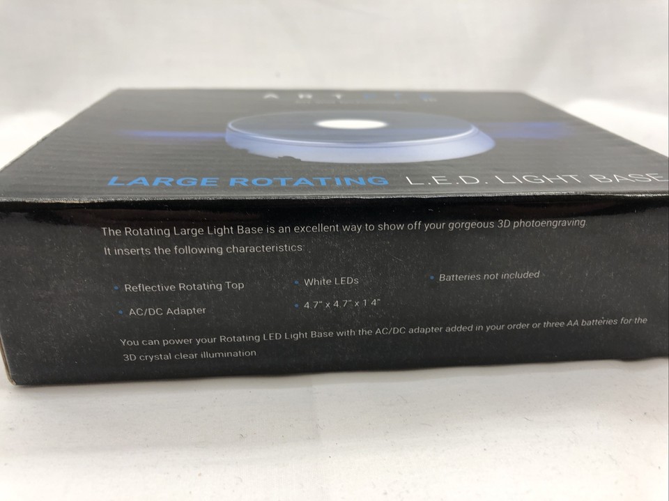 ARTPIX 3D Large Rotating LED Light Base - Silver - 4.72" Dia x 1.5" H ...