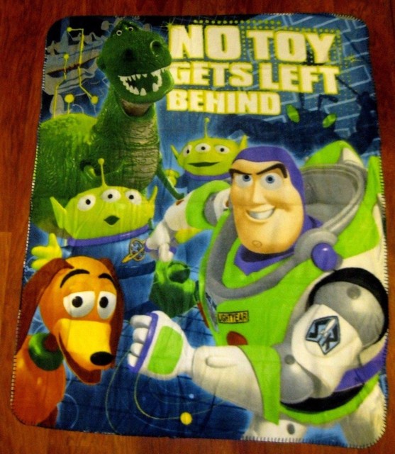Disney Toy Story NO TOY GETS LEFT BEHIND Fleece Blanket/Throw 48" x 38 ...