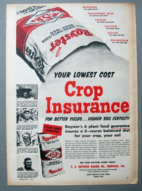 Original 1957 Fertilizer Ad Photo featuring H. P. Pickar, North Freedom ...