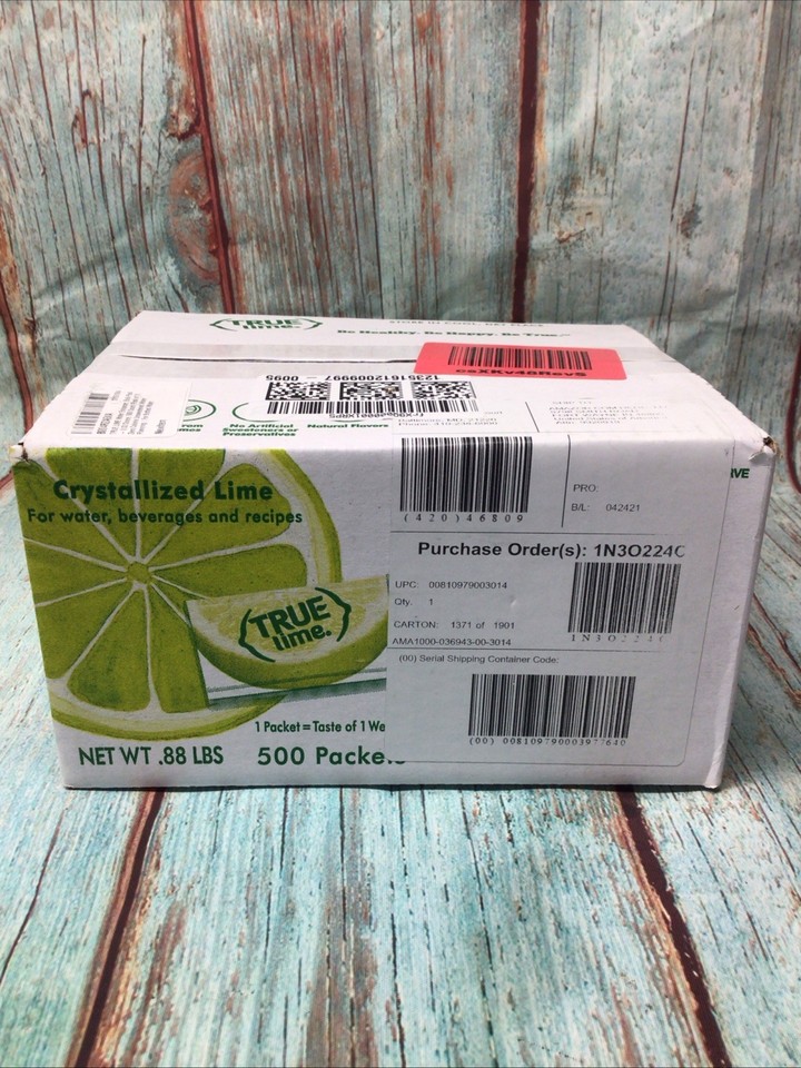 True Lime (500 Packets) Crystallized Lime for Water, Beverages ...