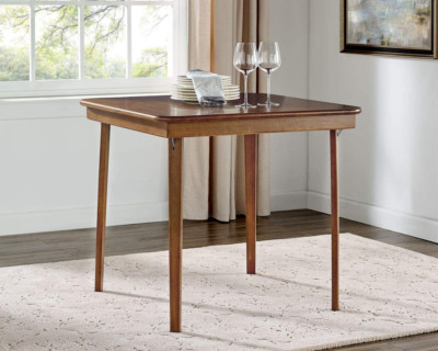 STAKMORE Straight Edge Folding Card Table Fruitwood Finish, 32 in x 32 ...