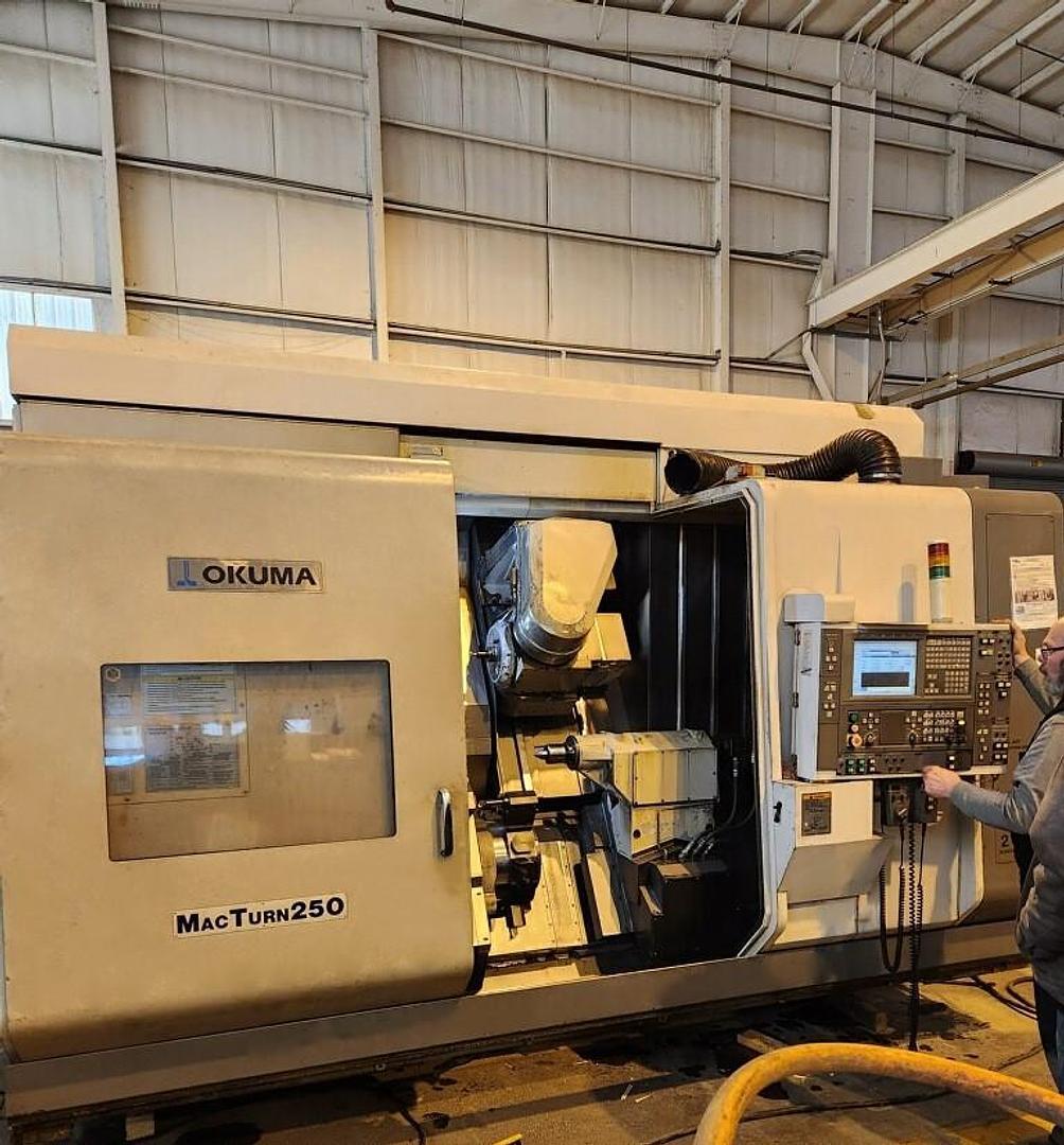 OKUMA "MACTURN 250BB-2S/1000" BIG-BORE 5-AXIS CNC TURNING CENTER W ...