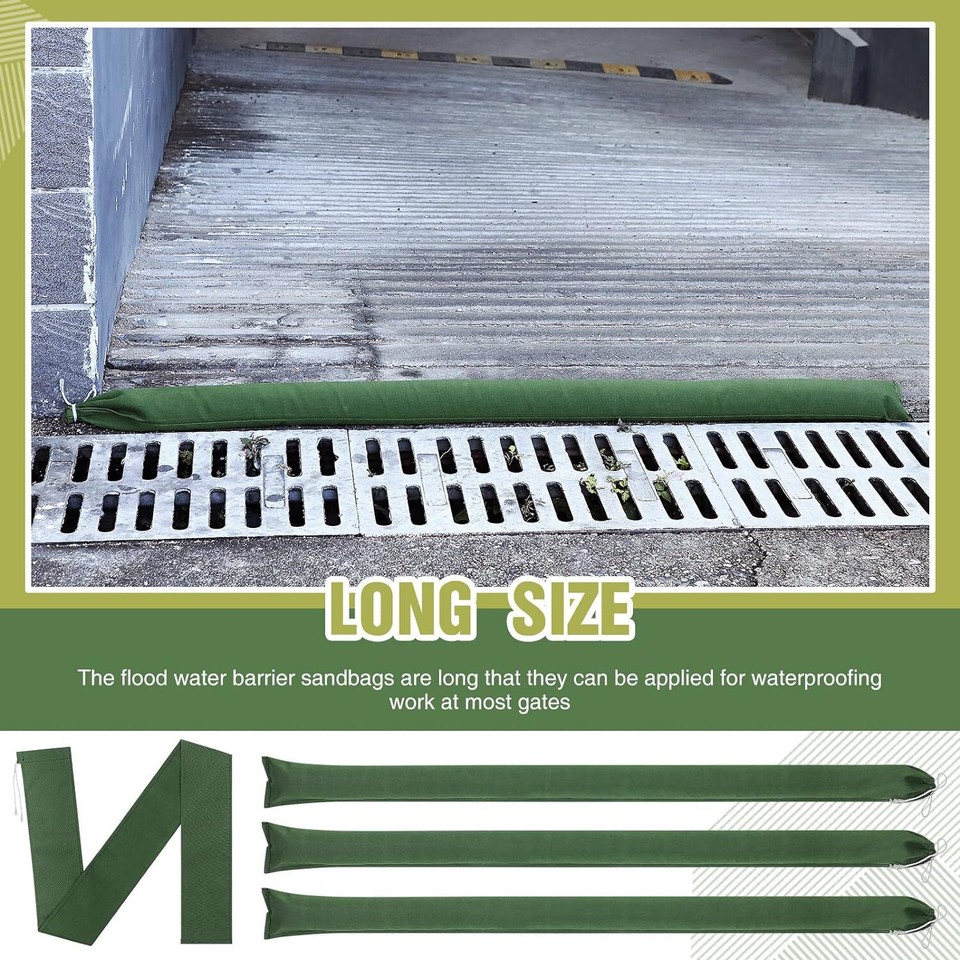 5 Pieces Tube Sandbags Long Canvas Sandbags Flood Water Barrier ...