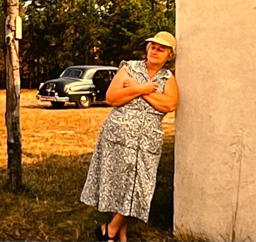 Red Border Slide Kodachrome Vintage Photo Old Car Mature Woman BBW ...