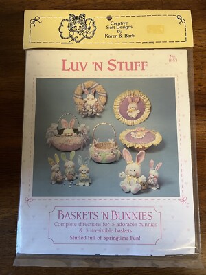Luv N Stuff Baskets & Bunnies Craft Pattern Easter Plush Country Shabby ...