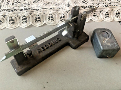 Vintage Redding Cast Iron Mechanical Balance Beam Scale +2 Pound Lead ...