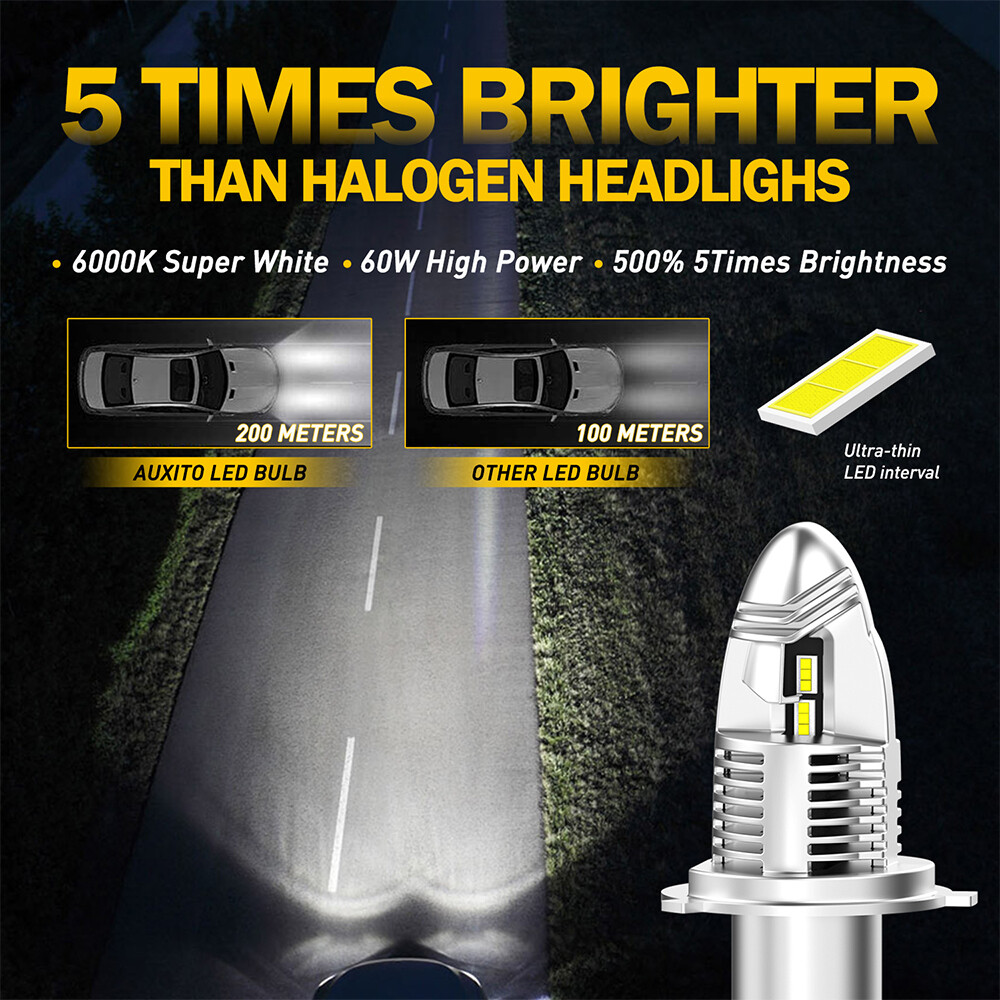 AUXITO Headlight Kit H4 9003 LED Bulbs Globes High Low Beam Upgrade ...