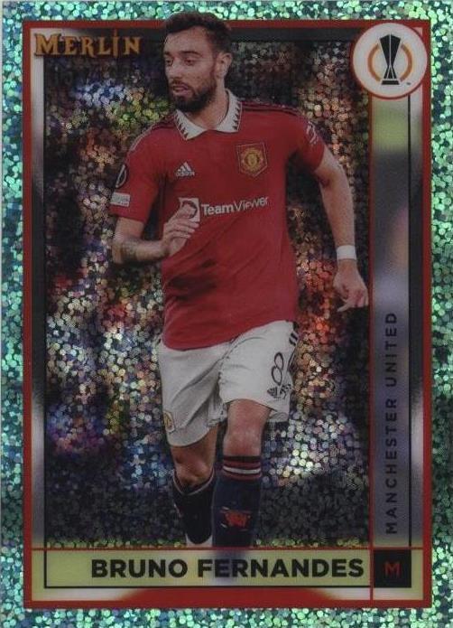 2022-23 Topps Merlin UEFA Club Competitions - Bruno Fernandes #99 Aqua ...