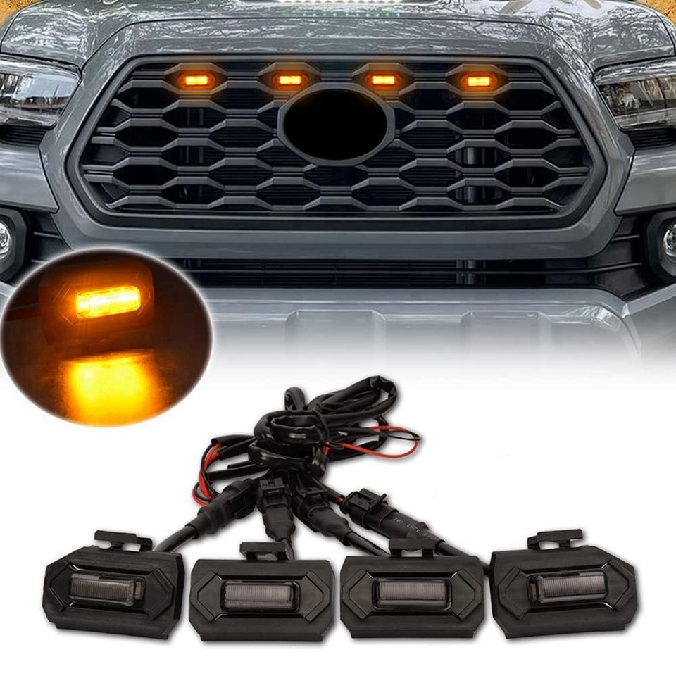 4PCS Car LED Front Grill Lights External Grill Lamp Smoke Car5398 | eBay UK