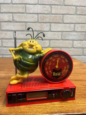 Vintage Raid Bug AM/FM Battery Operated Digital Clock Radio TESTED | eBay