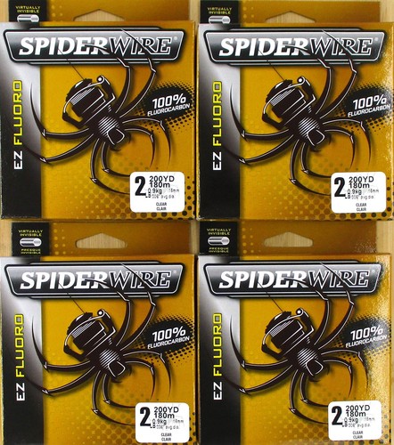 (4) Spools Spiderwire EZ Fluoro Clear 100% Fluorocarbon Fishing Line ...