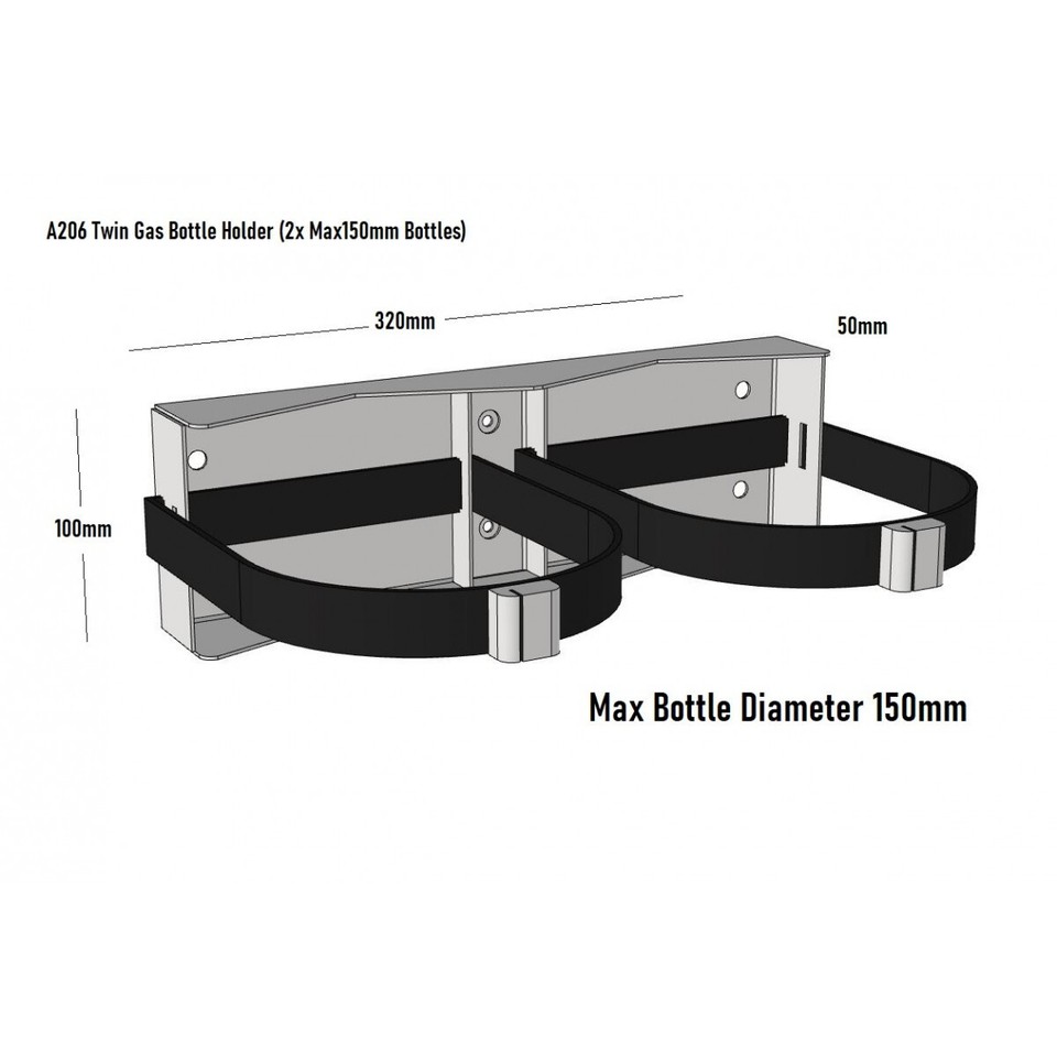 Gas Bottle / Cylinder Holder (Small Cylinders) Storage Bracket Van ...