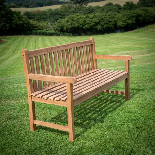 Teak Garden Bench 3 Seater Solid Handmade Indonesian Legal Teak 150cm JAVA Seat | eBay UK