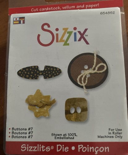 Sizzix Sizzlits Buttons #7 654852 Die Sewing 841182011640| eBay