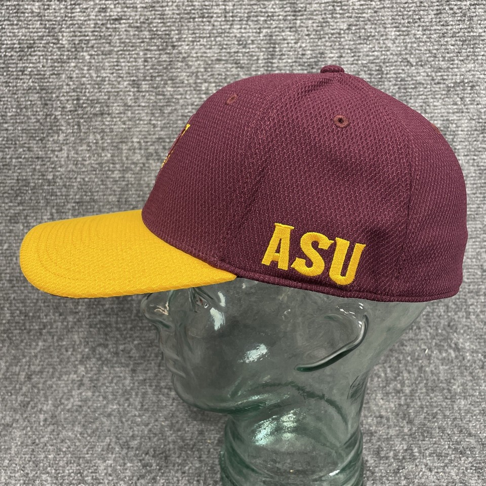 Arizona State Sun Devils Flex Fit Hat Maroon ASU Trident Logo Baseball ...