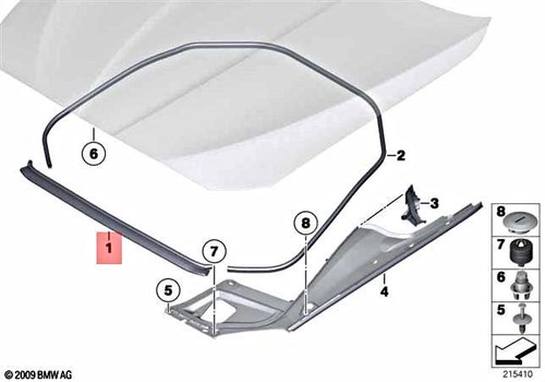 Genuine BMW 550I Xdrive Hood Front Gasket Seal Engine Bonnet ...