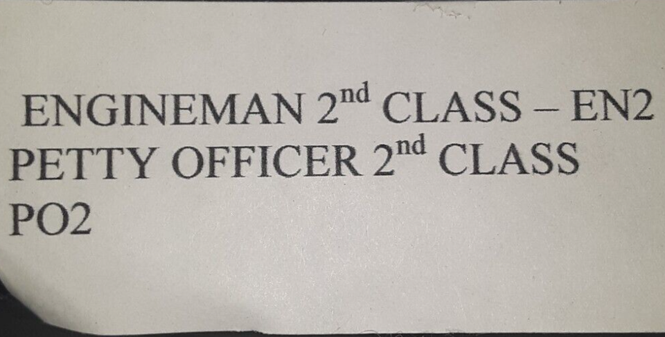 U.S. Navy Petty Officer 2nd Class 'ENGINEMAN' Large Chevron COLOR DRESS ...