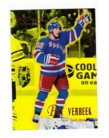 1995 1995-96 SELECT CERTIFIED PAT VERBEEK MIRROR GOLD 108 NEW YORK ...