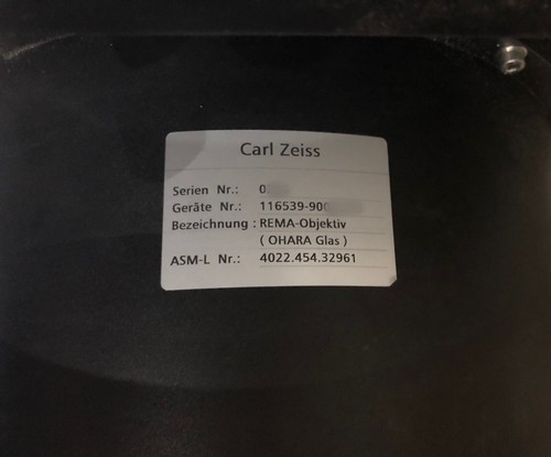 CARL ZEISS REMA Lens Objective ASML PN: 4022.454.32961 used in ASML ...